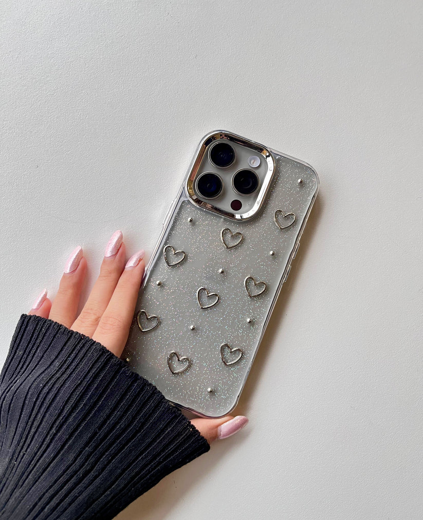 Glitter Hearts Phone Case | XO Cases